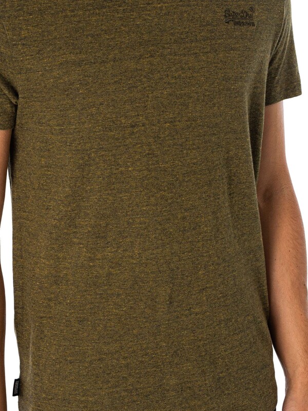Superdry Essential Logo T-Shirt - Olive Fleck Marl - Standout