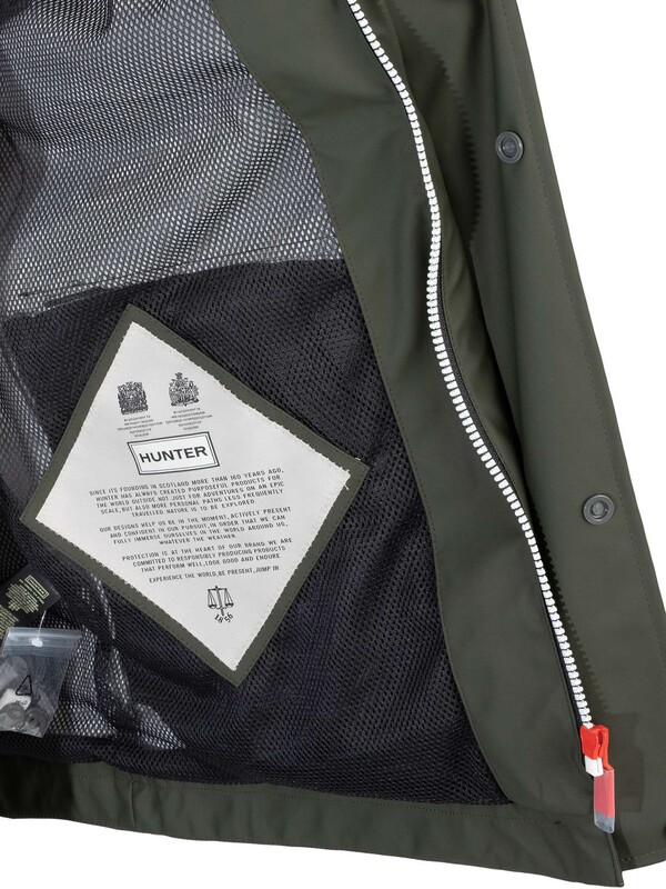 Hunter Logo Rain Jacket - Dark Olive - Standout