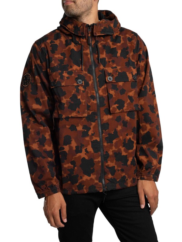 Pretty Green Brindle Hooded Jacket - Brown - The Men's Designer Fashion ...