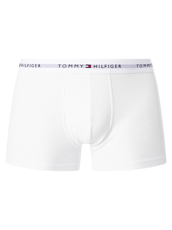Tommy Hilfiger 3 Pack Signature Cotton Trunks - Desert Sky/White ...